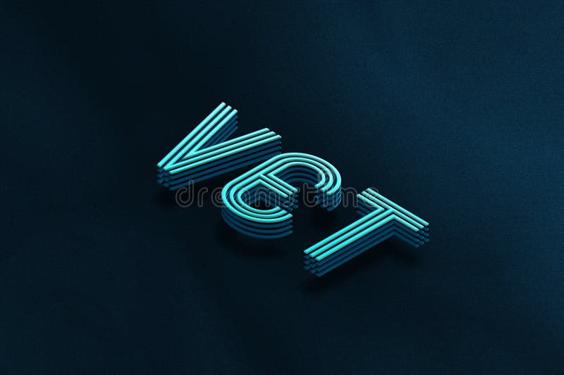 Blue Isometric Layer 3d Text Effect of Word Vet on Blue Background ...