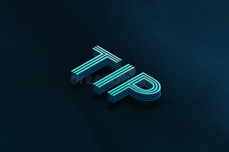 Blue Isometric Layer 3d Text Effect of Word Tip on Blue Background ...