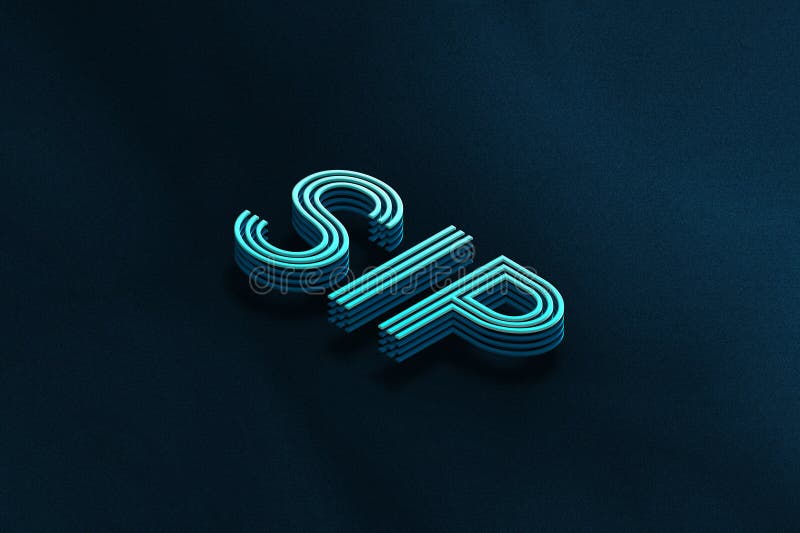 Blue Isometric Layer 3d Text Effect of Word Sip on Blue Background ...