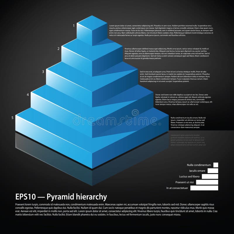 Blue Isometric Pyramid with Text on Each Level. Stock Vector ...