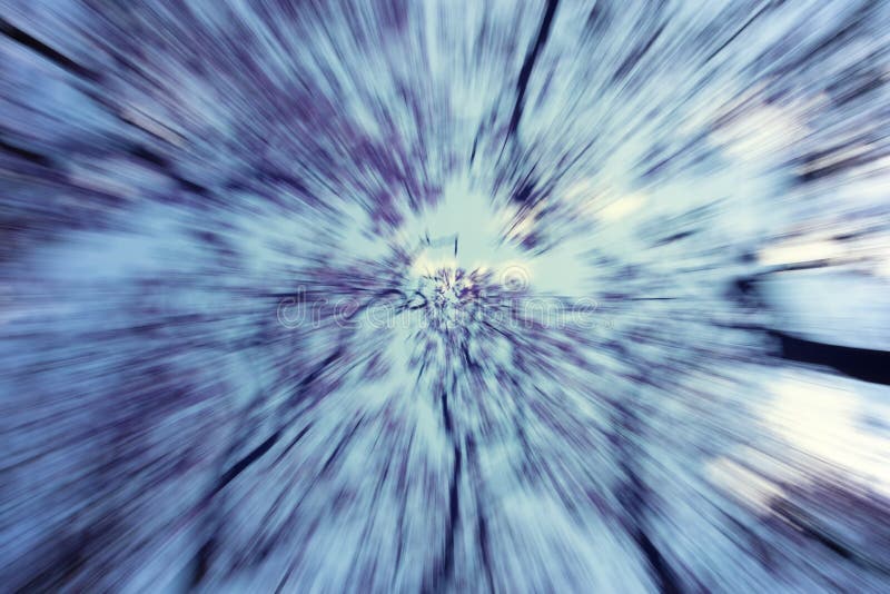 Blue Jacaranda Trees in Bloom with a Zoom Warp Lens Distortion Effect ...