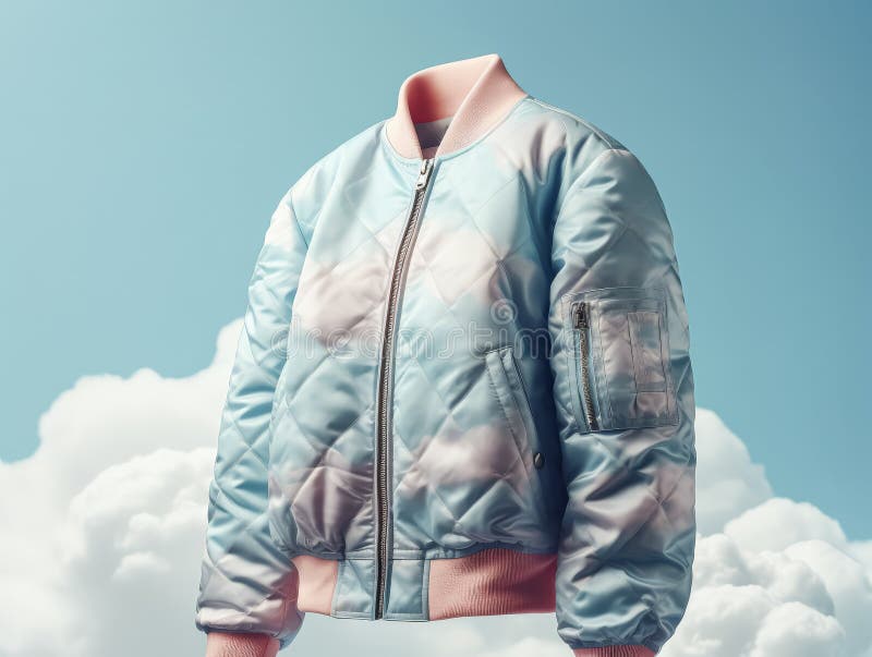 A Blue Jacket Adorned with Cloud Patterns Stock Image - Image of cloudy ...