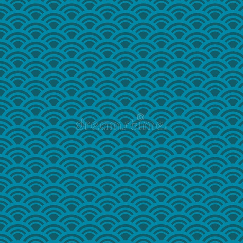 Blue Japanese Style Waves Pattern Stock Vector - Illustration of nature ...