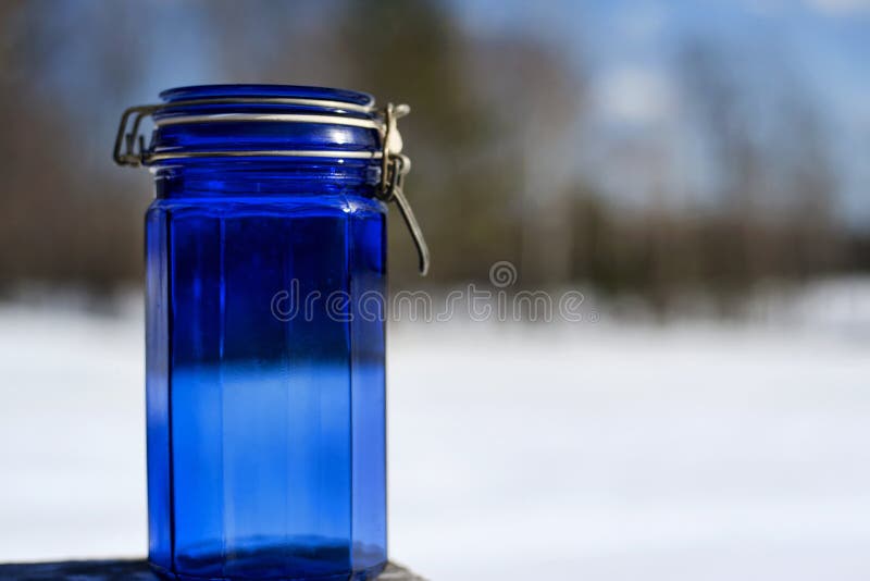 Blue Jar stock image. Image of glass, object, garden - 38179007
