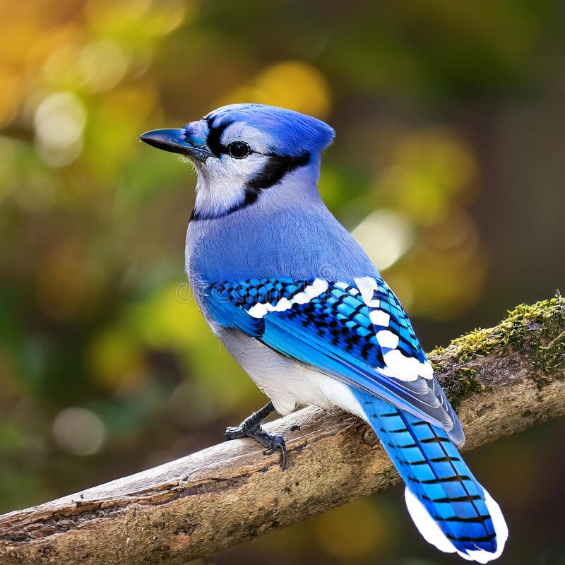 Blue jay, AI generated stock illustration. Illustration of wildlife ...