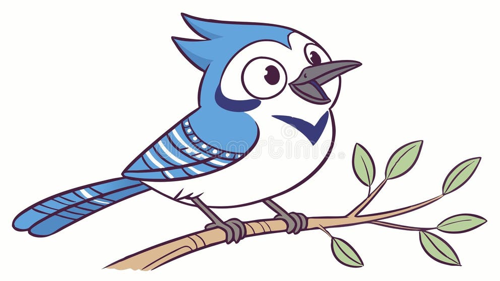 Blue Jay Bird Disappointed Knocks Police Vector Stock Vector ...