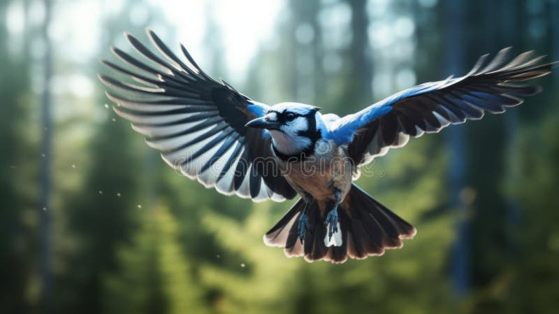 Blue Jay Flying through the Forest - Unreal Engine 5 Artwork Stock ...