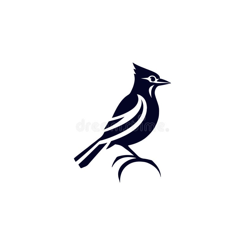 Blue Jay Logo Icon Silhouette Vector Style Stock Vector - Illustration ...