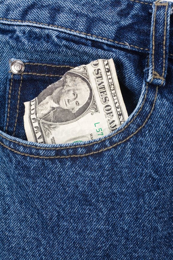 Blue jean and dollar bill stock photo. Image of finance - 4124632