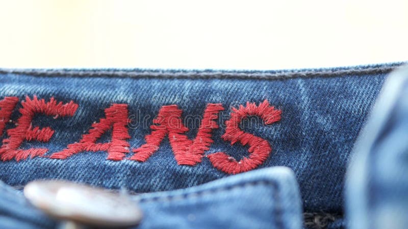 Blue Jean Texture with a Hole and Ripped Threads Showing Stock Footage ...