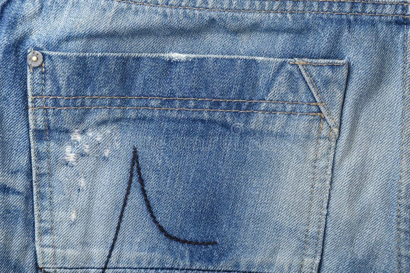 Blue Jeans Back Pocket on Jeans Background Stock Photo - Image of ...