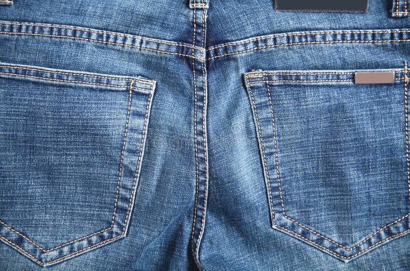 Blue Jeans Back Pocket. Closeup Stock Image - Image of textile, style ...