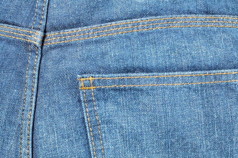 Back Pocket Stitching Blue Jeans Vintage Style Close-up Stock Photo ...