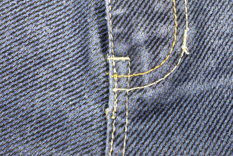 Blue jeans sewing line stock image. Image of closeup - 65947005