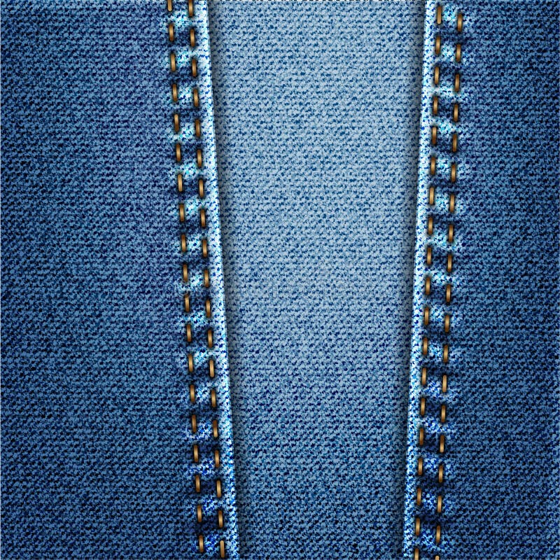 Blue Jeans-Denim-Gewebe-Beschaffenheit Mit Stich Stock Abbildung ...