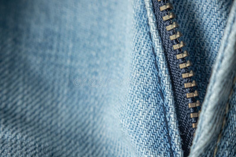 Blue Jeans Denim Open Zipper, Closeup. Details Textile, Fabric ...