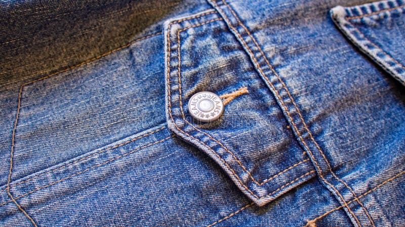 Blue Jeans Denim Pocket Texture Pattern Background with Button Wide ...