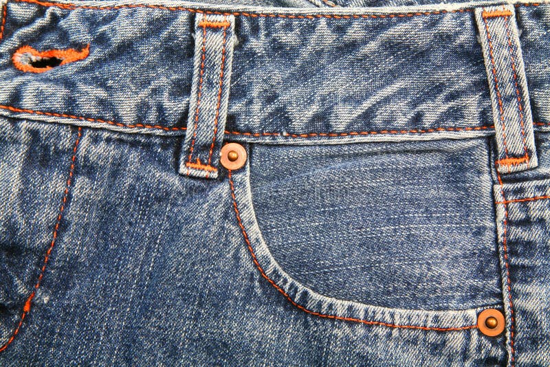 Blue Jeans Close Up of Stitching Stock Image - Image of line, clean ...