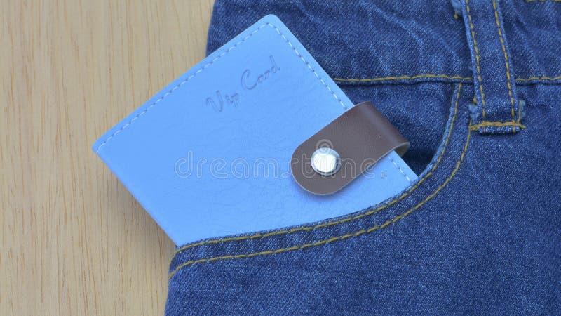 Blue Jeans Detail with Vip Card Stock Image - Image of indigo ...