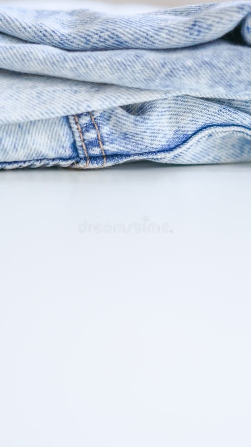 Blue Jeans Fabric with Detailed Texture Stock Photo - Image of surface ...