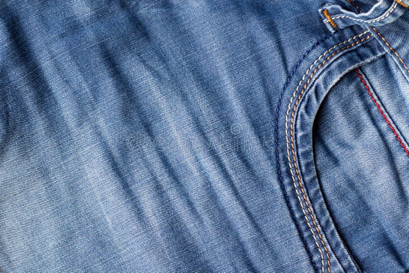Jeans Front with Zipper. Bright Blue Denim Fabric Texture Background ...