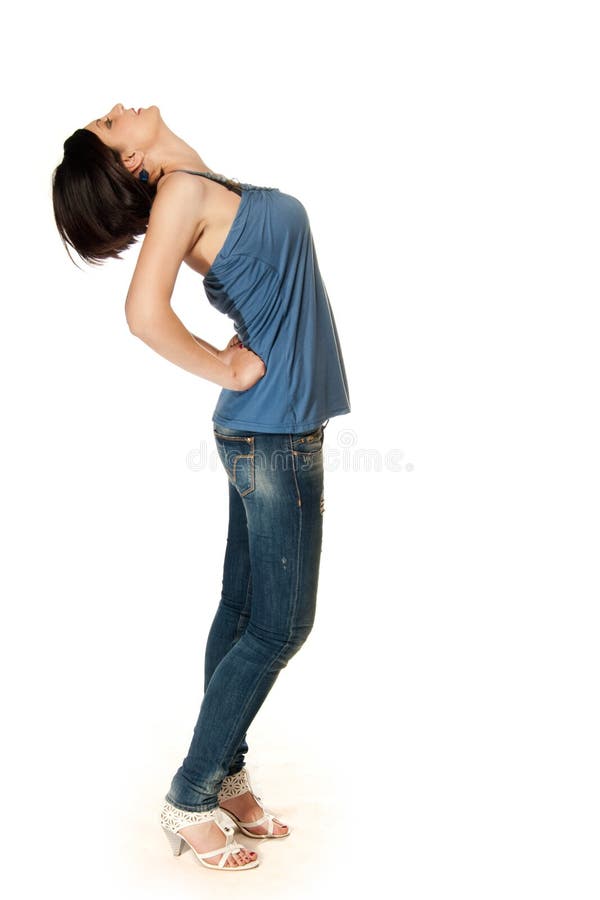 Blue jeans girl stock image. Image of posing, brunette - 24591493