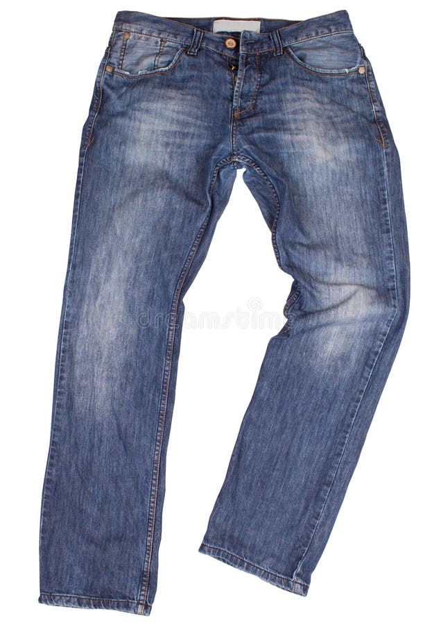 Blue Jeans Isolated on White Background Stock Image - Image of casual ...
