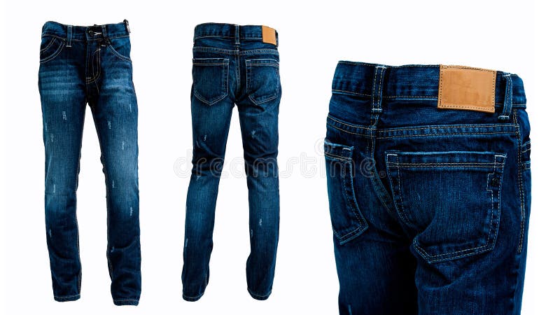 Blue Jeans Pants Isolated Front and Rear. in the Store Stock Image ...