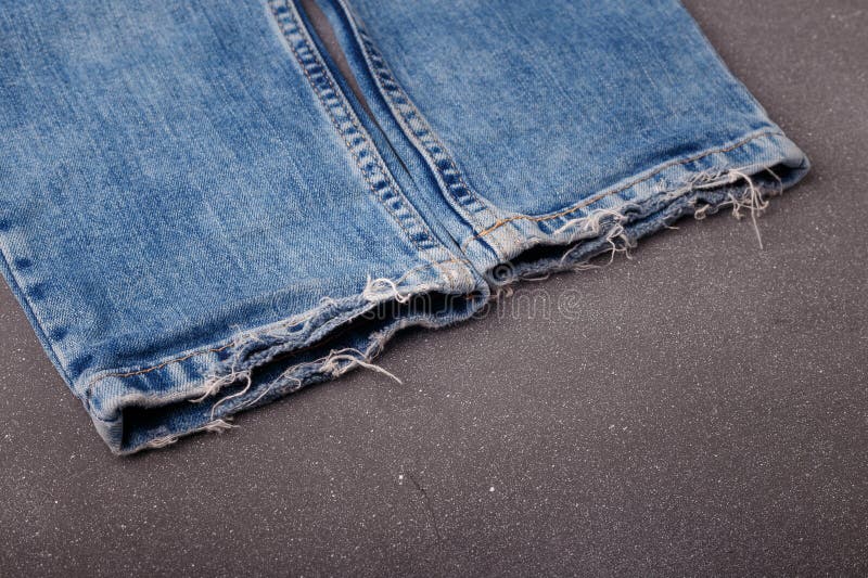 Blue Jeans, Parts of Clothes on Grey Background, Closeup, Copy Space ...