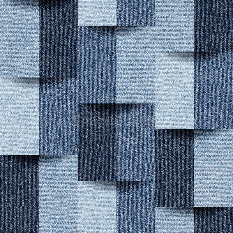 Blue Jeans Pattern - Seamless Background - Decorative Texture Stock ...