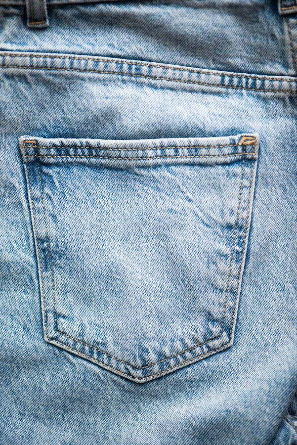 Blue Jeans Pocked Textured Pattern Background. Stock Image - Image of ...