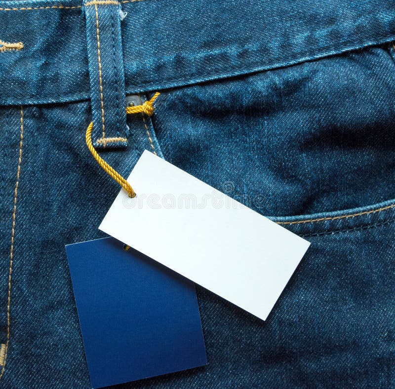 Blue Jeans Pocket with Price Tag Stock Photo - Image of fashion, color ...