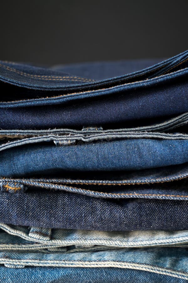 Blue Jeans Stack Clothing stock image. Image of jean - 70835875