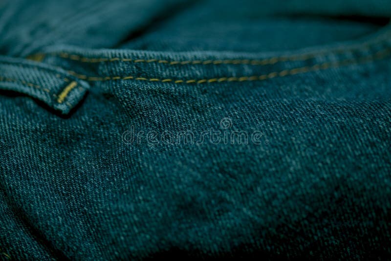 Blue Jeans Stitched with White Thread Stock Image - Image of clothing ...