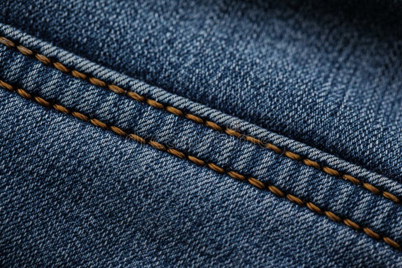 Blue Jeans Texture. Double Stitching Jeans Stock Photo - Image of worn ...