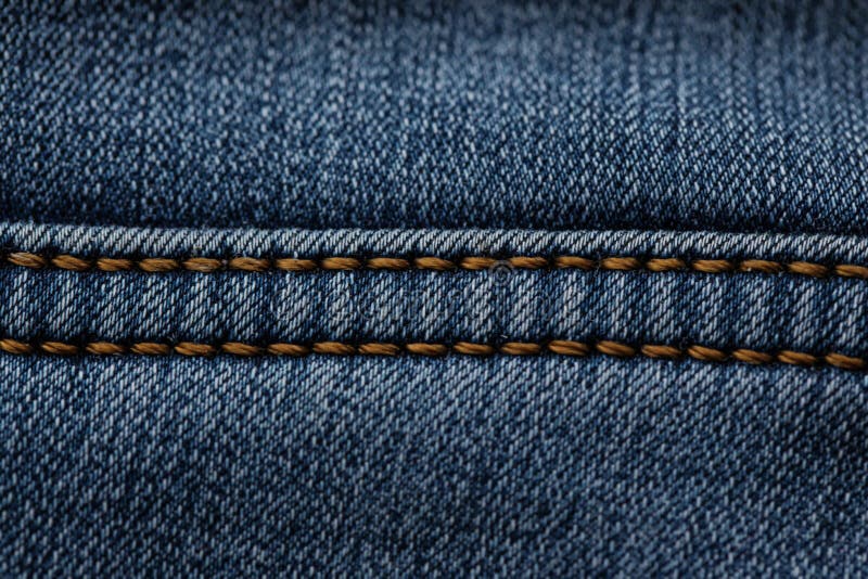 Blue Jeans Texture. Double Stitching Jeans Stock Photo - Image of rough ...