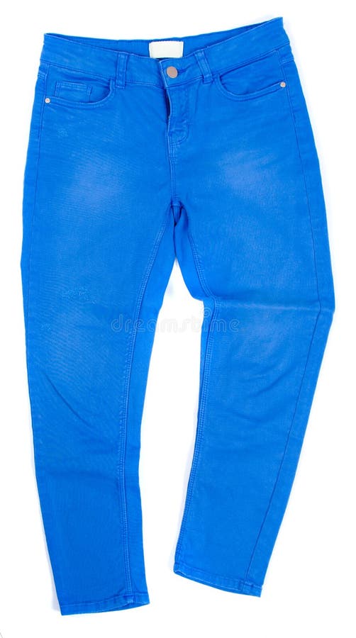 Blue Jeans on White Background Isolation Stock Photo - Image of beauty ...