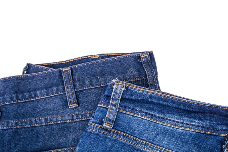 Blue Jeans on White Background Stock Image - Image of denim, cloth ...