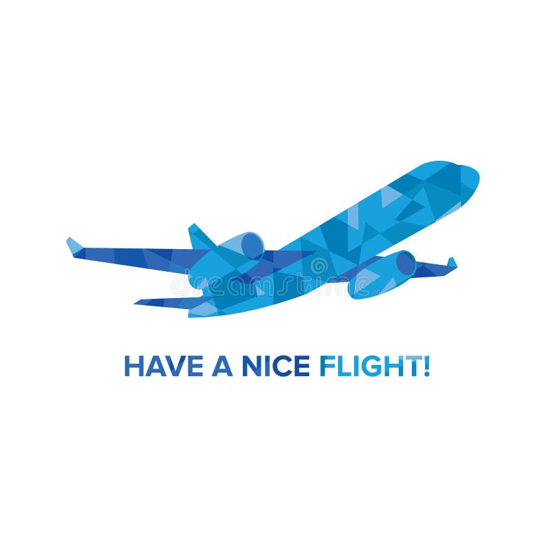 Blue Jet Airplane with Patterns Isolated on White Stock Vector ...