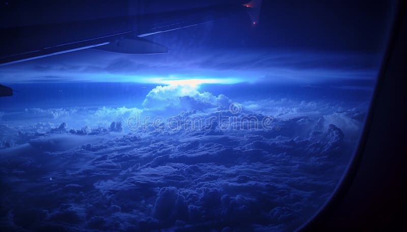 Blue Jet Lightning Phenomenon in the Upper Atmosphere, Powerful Blue ...