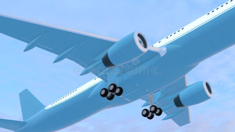 Blue jet plane in the sky stock footage. Video of aviation - 258346218
