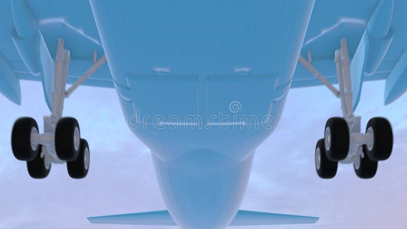 Blue jet plane in the sky stock footage. Video of takeoff - 258346284