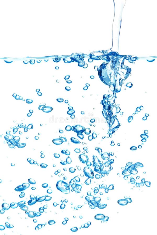 Blue Jet Of Water With Bubbles. Stock Image - Image of fresh, isolated ...