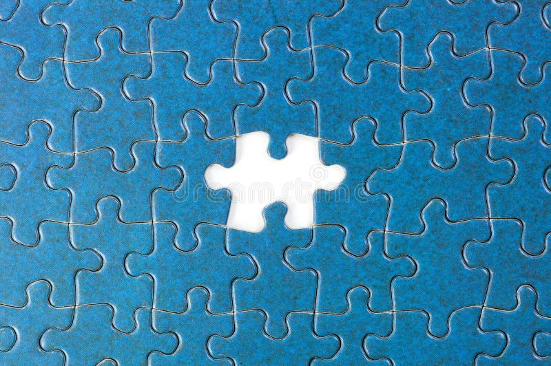 Blue jigsaw puzzle stock photo. Image of cognitive, vibrant - 341771166
