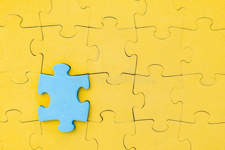Blue Jigsaw Puzzle Piece Stands Out from the Crowd Stock Photo - Image ...