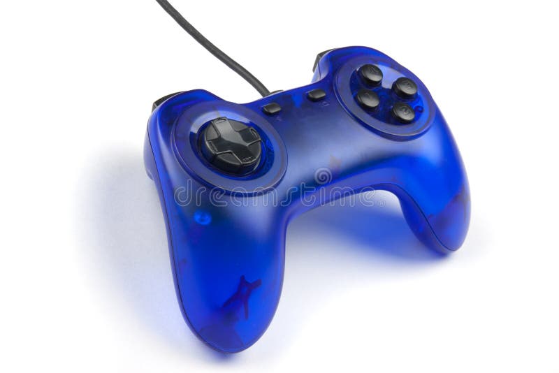 Blue joystick stock photo. Image of arrow, isolated, video - 14250562