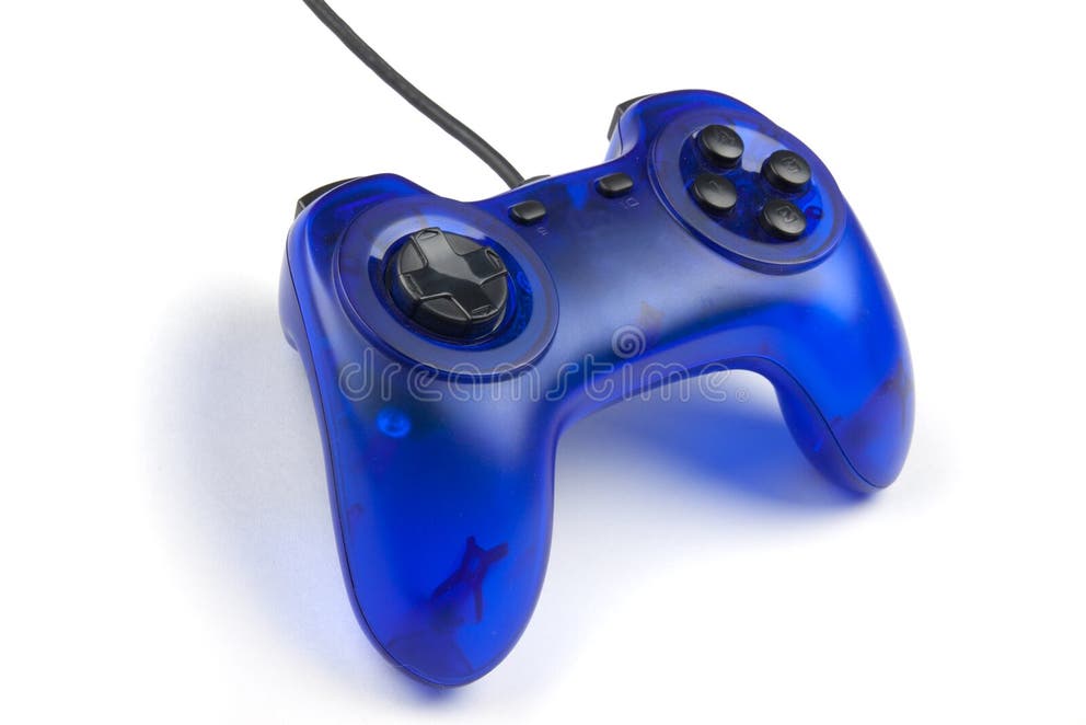 Blue joystick stock photo. Image of arrow, isolated, video - 14250562