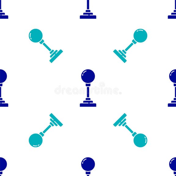 Blue Joystick for Arcade Machine Icon Isolated Seamless Pattern on ...