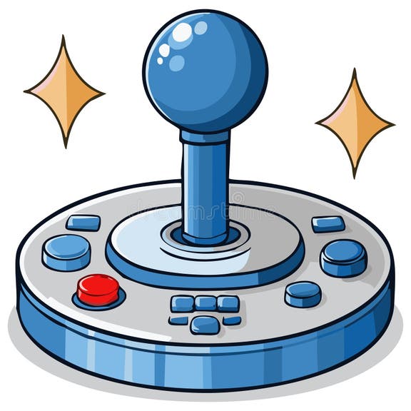 Blue Joystick Controller with Buttons, Retro Arcade Machine Gaming ...