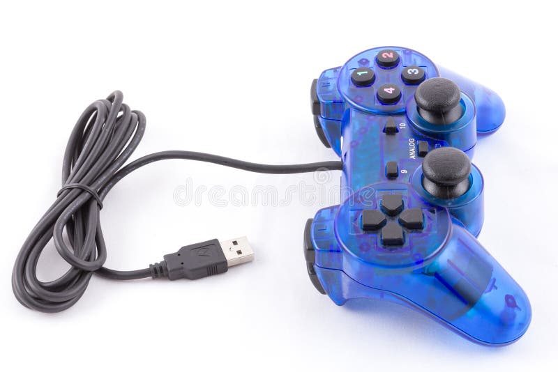 The Blue Joystick for Controller Play Video Game Stock Photo - Image of ...